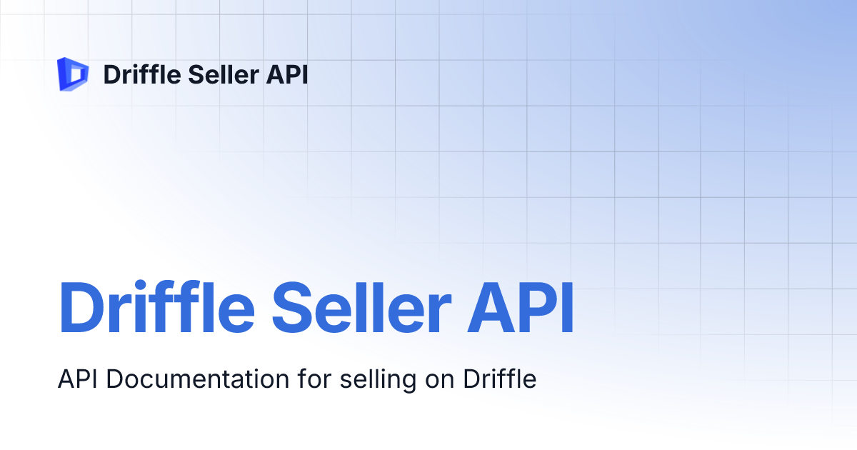 Driffle Seller API